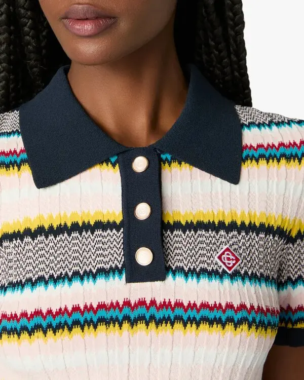 Casablanca Knit Chevron Polo Shirt