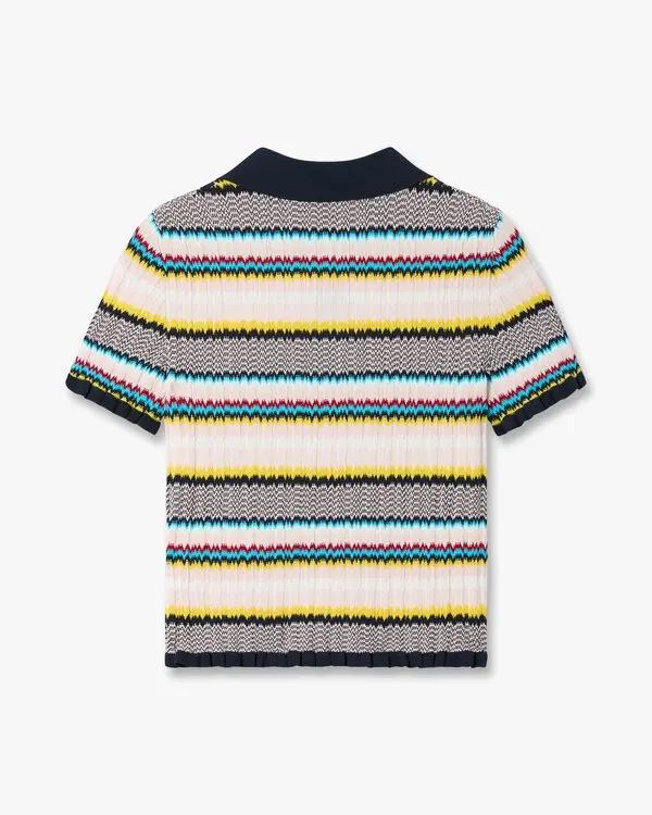 Casablanca Knit Chevron Polo Shirt