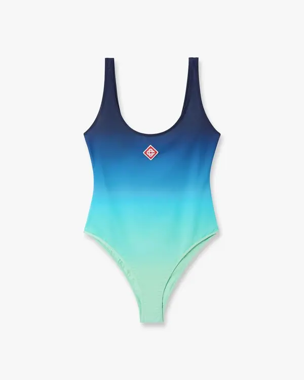 Casablanca Gradient Printed One-piece Swimsuit - Green