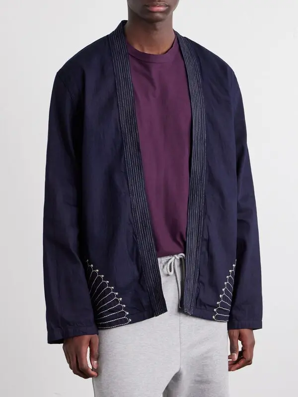 Kapital Kakashi Embroidered Cotton-twill Overshirt