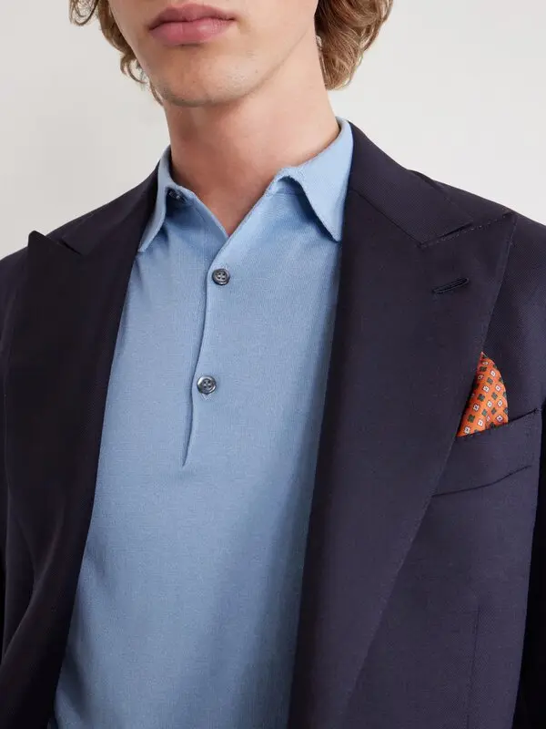 John Smedley Adrian Slim-fit Sea Island Cotton Polo Shirt - Blue