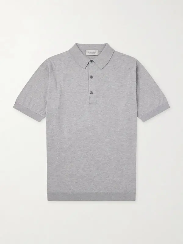 John Smedley Adrian Slim-fit Sea Island Cotton Polo Shirt - Gray