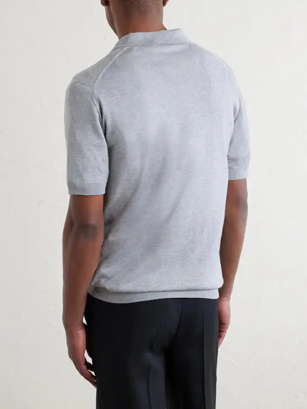 John Smedley Adrian Slim-fit Sea Island Cotton Polo Shirt - Gray
