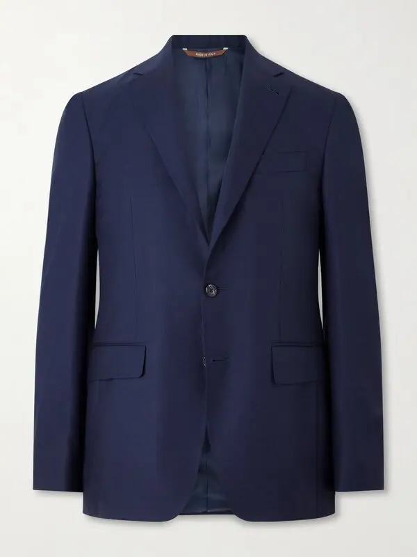 Canali Kei Wool-basketweave Blazer