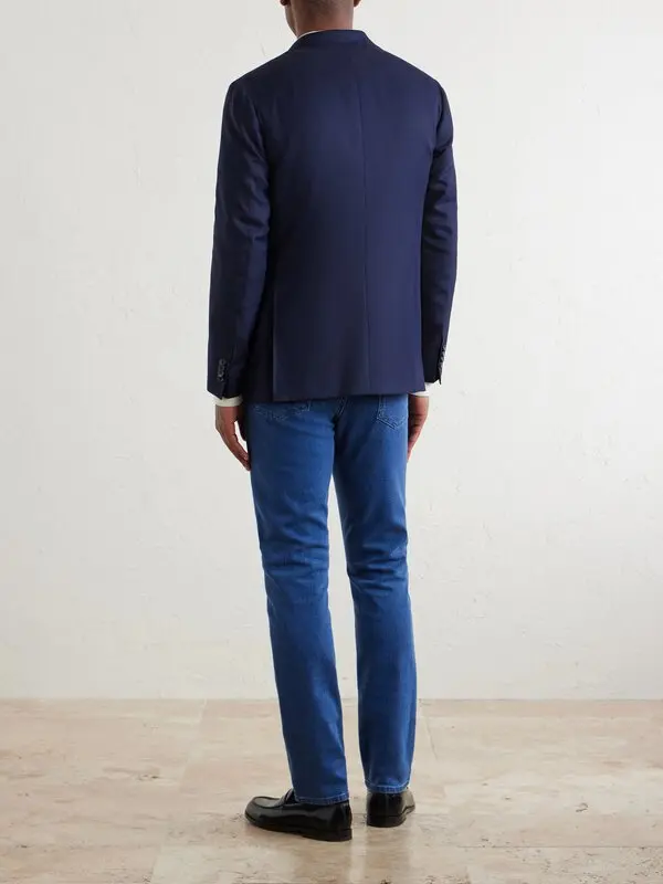 Canali Kei Wool-basketweave Blazer