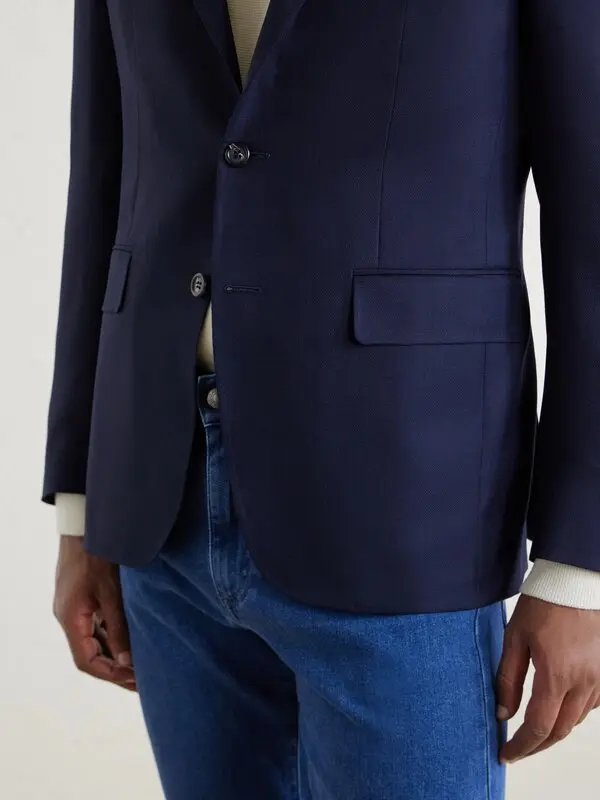 Canali Kei Wool-basketweave Blazer