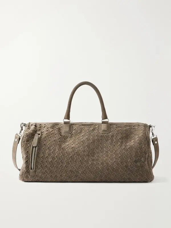 Officine Creative Woven Suede Weekend Bag - Neutrals