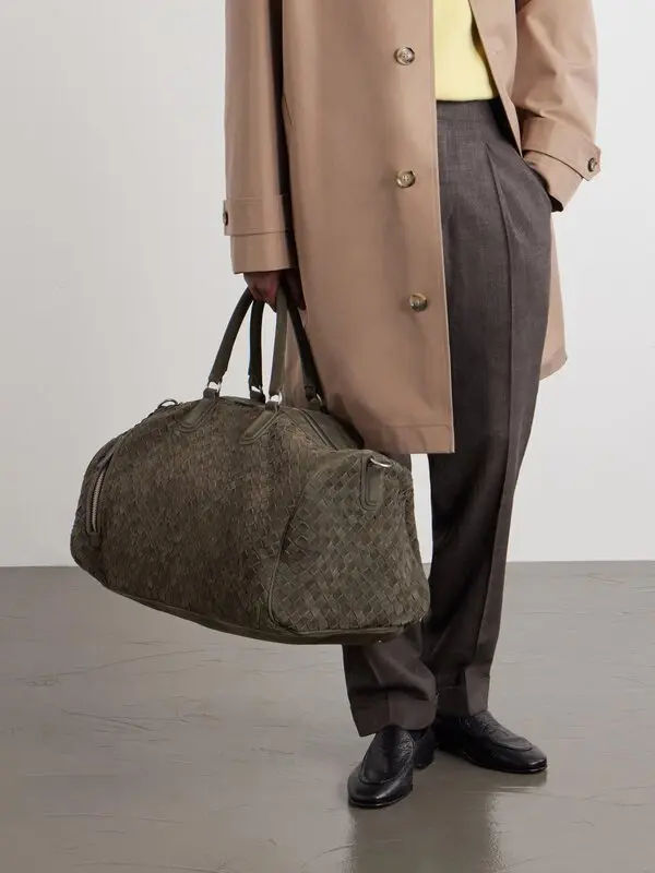 Officine Creative Woven Suede Weekend Bag
