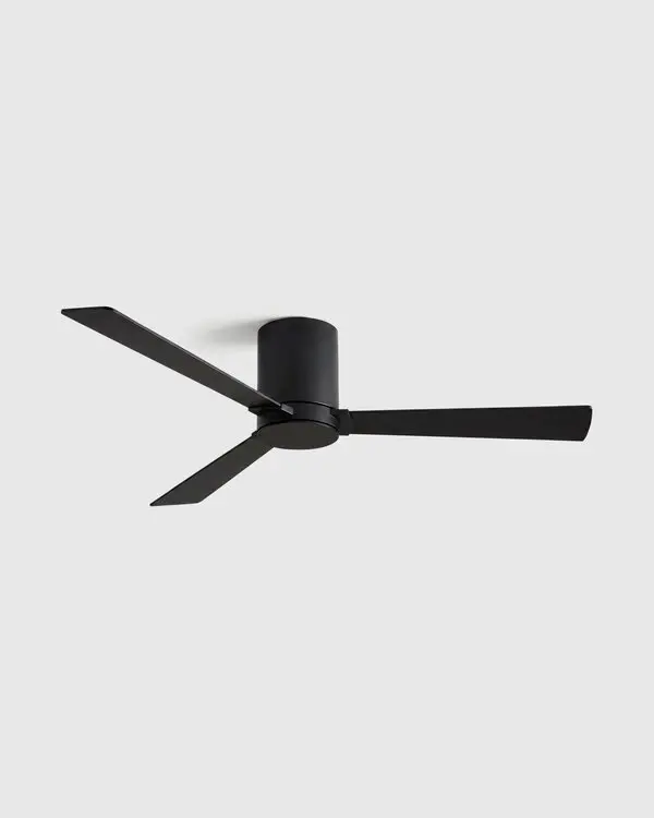 Quince Minimalist Hugger Wood Blade Ceiling Fan - Black