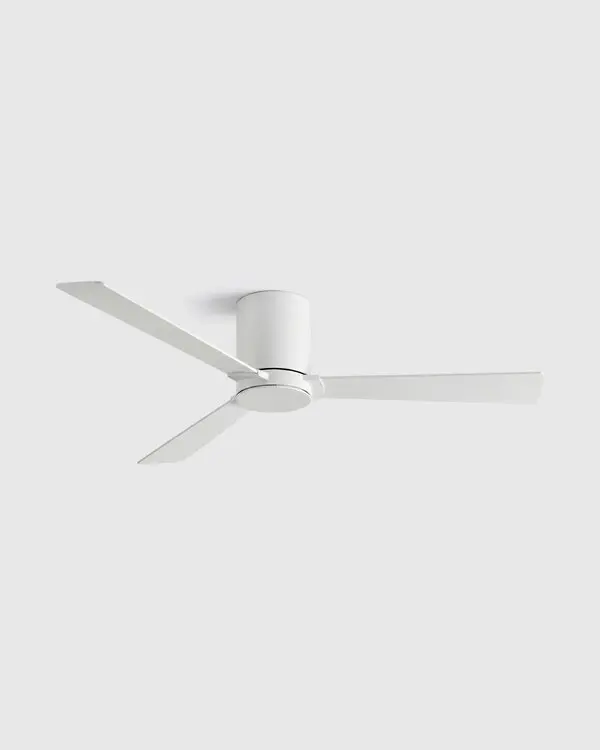 Quince Minimalist Hugger Wood Blade Ceiling Fan - White