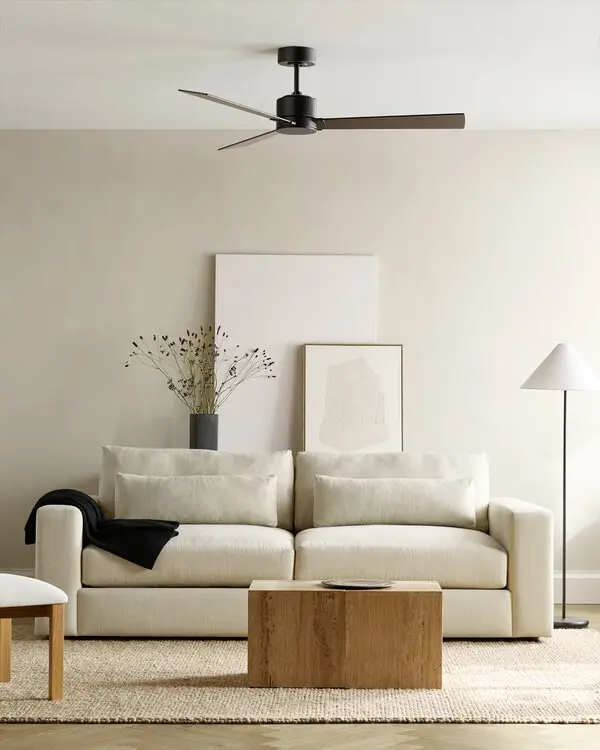 Quince Minimalist Wood Blade Ceiling Fan, Size - Black