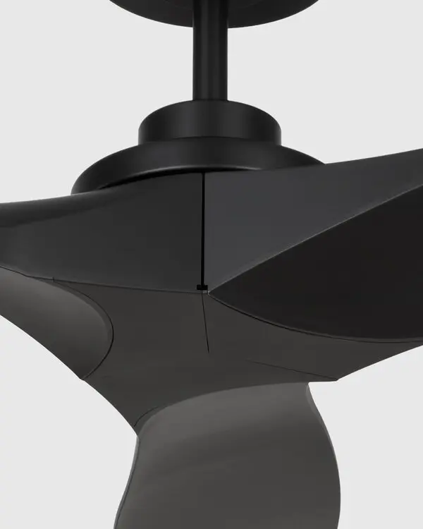 Quince Outdoor Transitional Ceiling Fan, Metal - Black