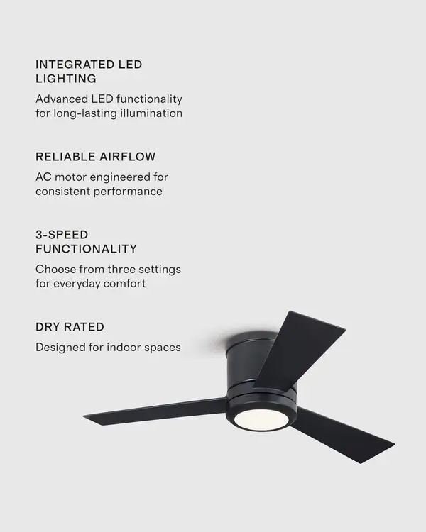 Quince Simple Metal Hugger Led Ceiling Fan, Size