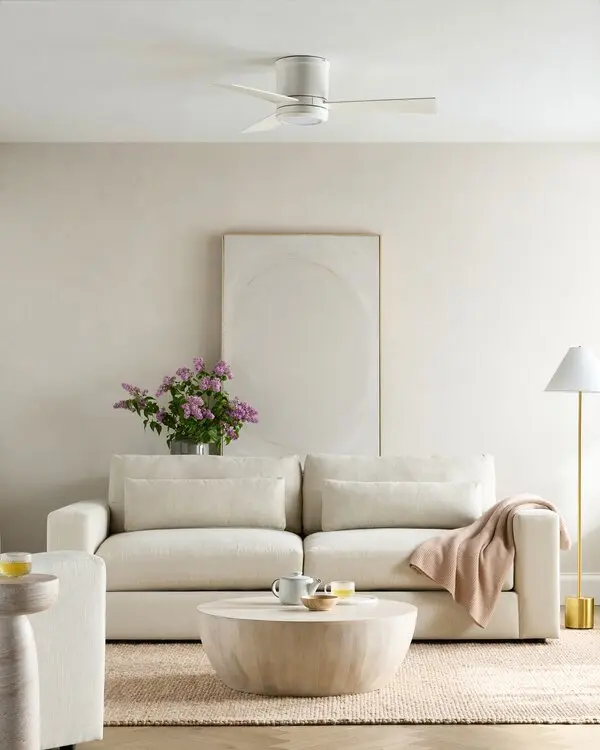 Quince Simple Metal Hugger Led Ceiling Fan, Size - White