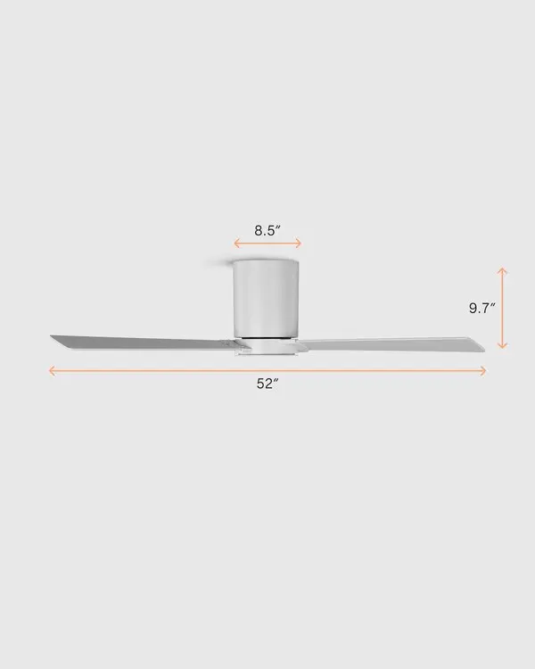 Quince Simple Metal Hugger Led Ceiling Fan, Size - White