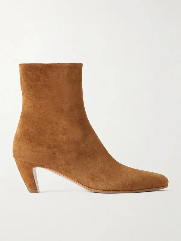AQUAZZURA Sloan 50 Suede Chelsea Boots - Brown