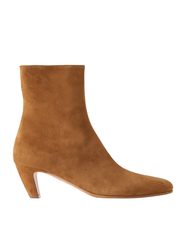 AQUAZZURA Sloan 50 Suede Chelsea Boots - Brown