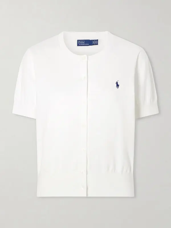 Polo Ralph Lauren Logo-embroidered Cotton-blend Cardigan - White