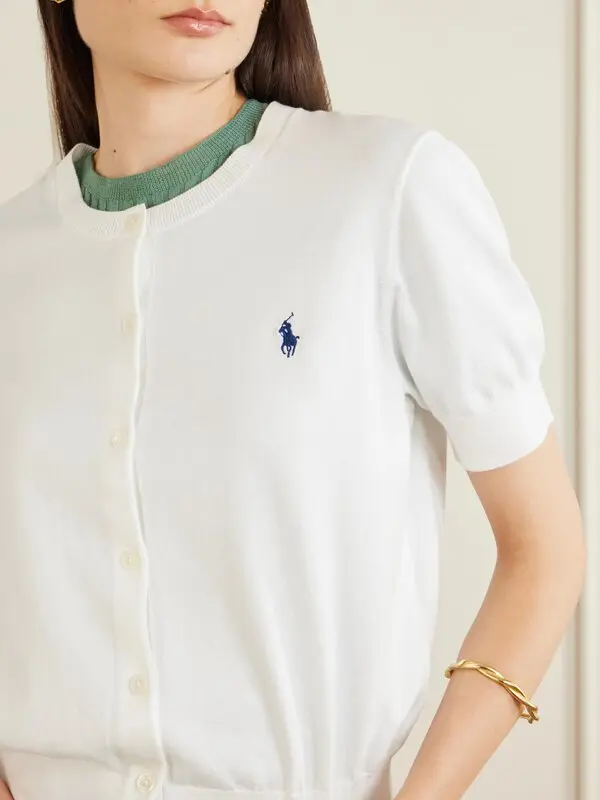 Polo Ralph Lauren Logo-embroidered Cotton-blend Cardigan