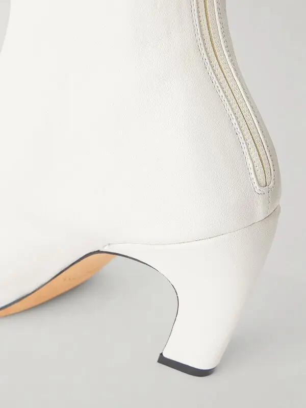 Le Monde Beryl Mica Leather Ankle Boots - White