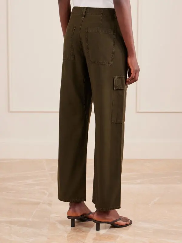Citizens Of Humanity Esme Organic Cotton-twill Wide-leg Cargo Pants - Green