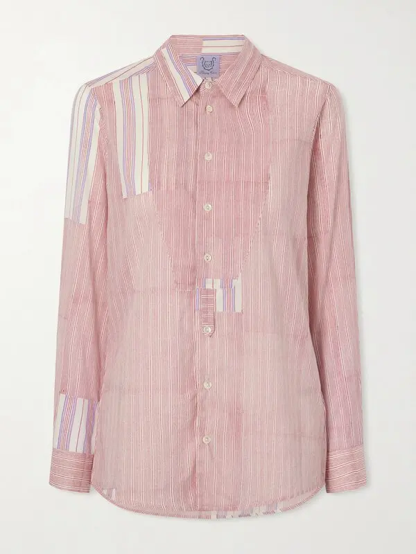 Thierry Colson Baptiste Striped Cotton-voile Shirt - Pink