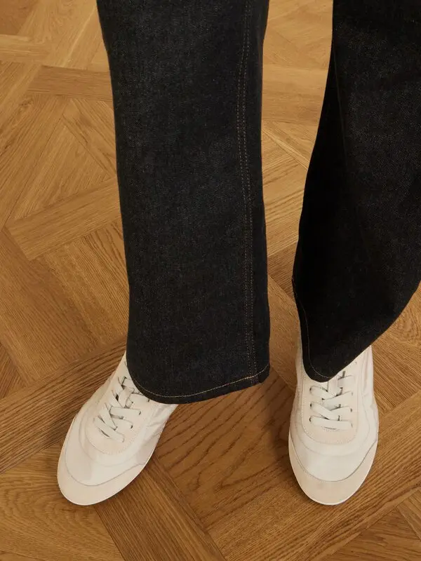 Brunello Cucinelli Quilted Shell And Suede Sneakers - Neutrals