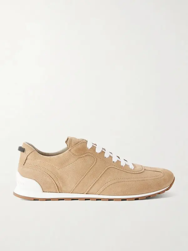 Brunello Cucinelli Embellished Suede Sneakers - Brown