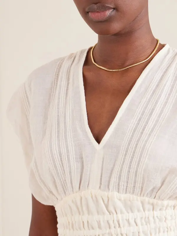 LEMLEM Alia Cropped Striped Cotton Top - Neutrals