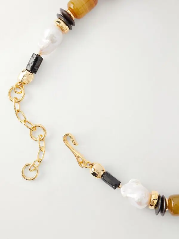 LIZZIE FORTUNATO Ilios' Gold-plated -stone Necklace