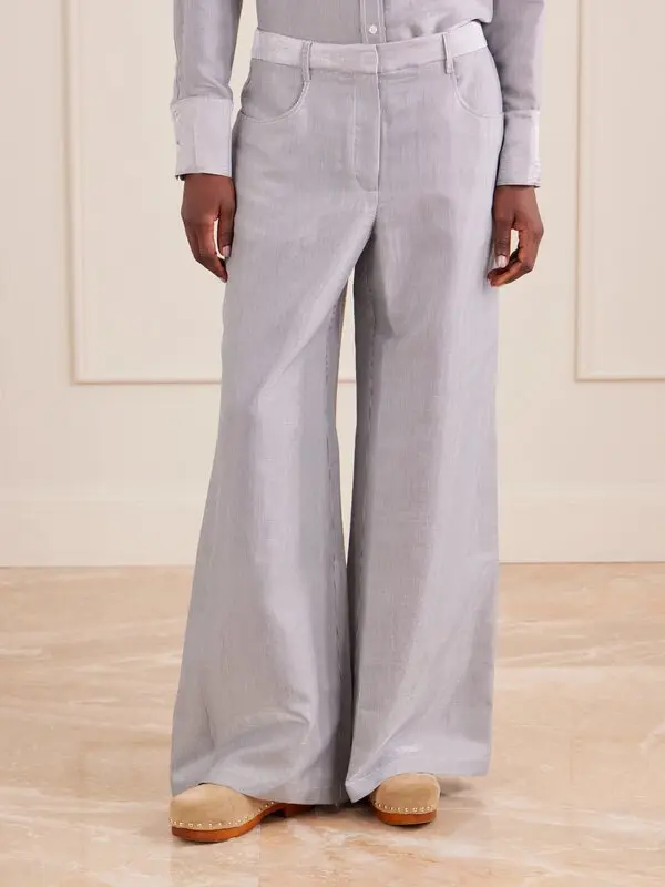 TWP Dylan Striped Cotton-blend Gabardine Wide-leg Pants - Multi