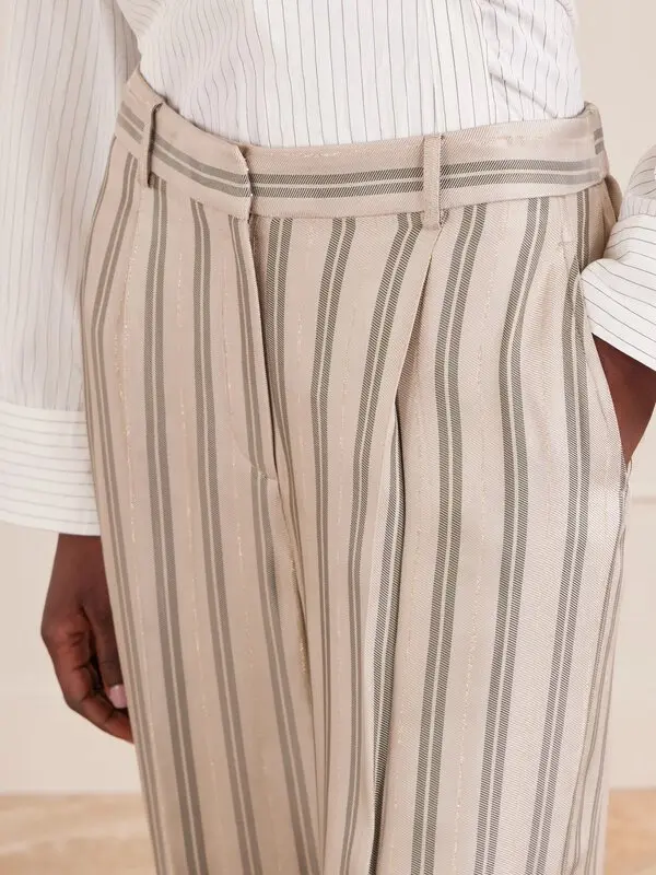 TWP Hudson St Striped Wide-leg Pants