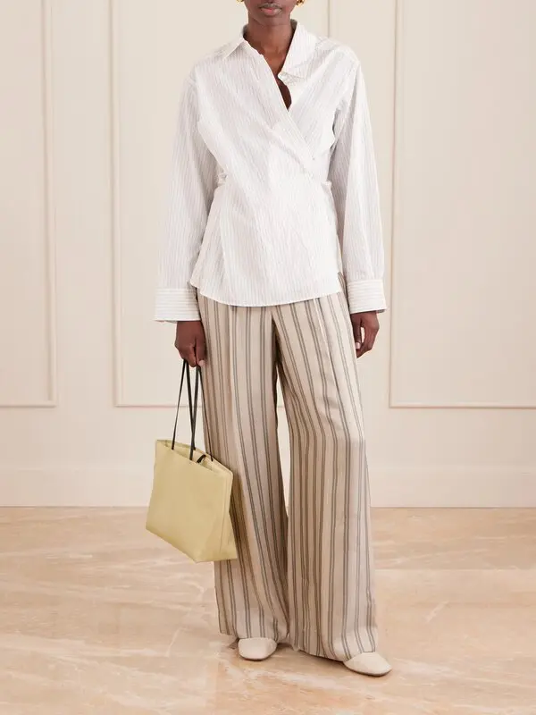 TWP Hudson St Striped Wide-leg Pants