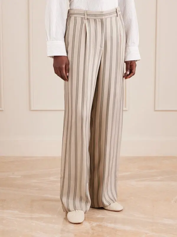 TWP Hudson St Striped Wide-leg Pants