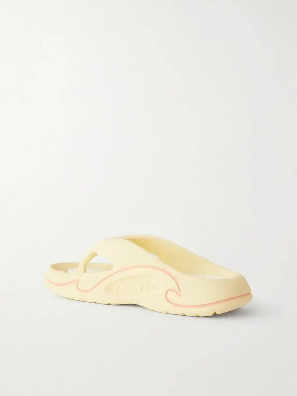 Rabanne 3d Logo-embossed Thong Sandals - Yellow