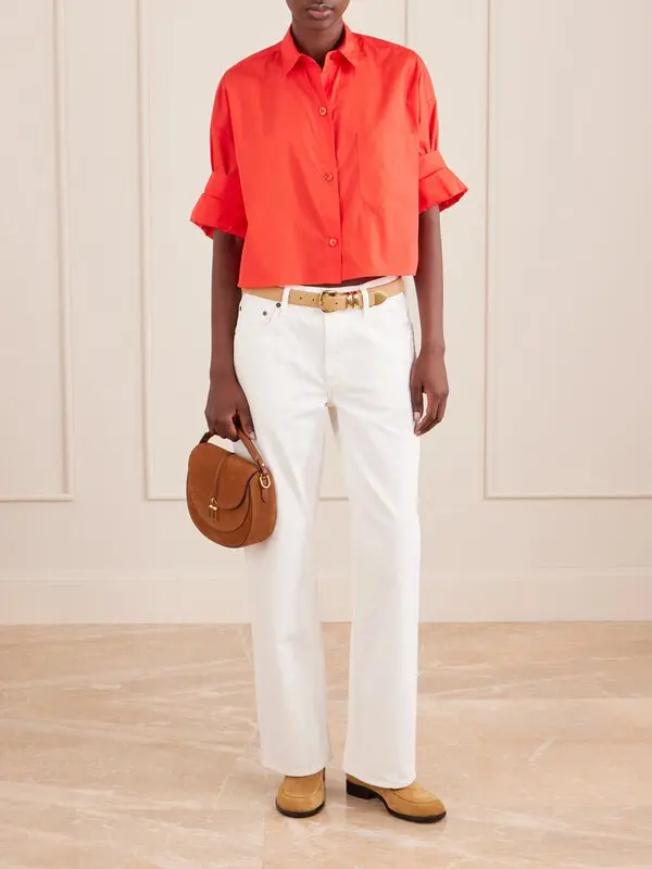 TWP Next Ex' Cropped Cotton Shirt - Red