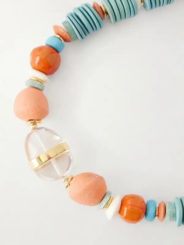 LIZZIE FORTUNATO Neptune Gold-plated Stone Necklace