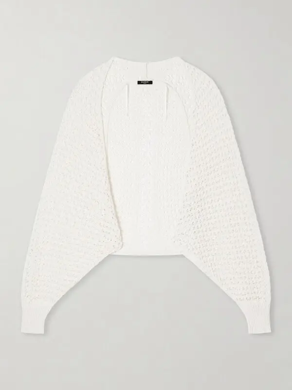 Balmain Batwing Crocheted Cardigan