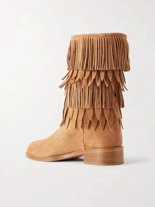 AQUAZZURA Maverick 35 Fringed Suede Boots