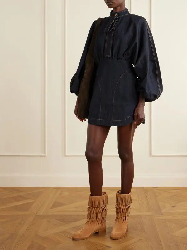 AQUAZZURA Maverick 35 Fringed Suede Boots