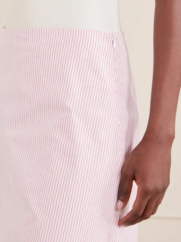 TWP A-line Striped Cotton Midi Skirt - Multi
