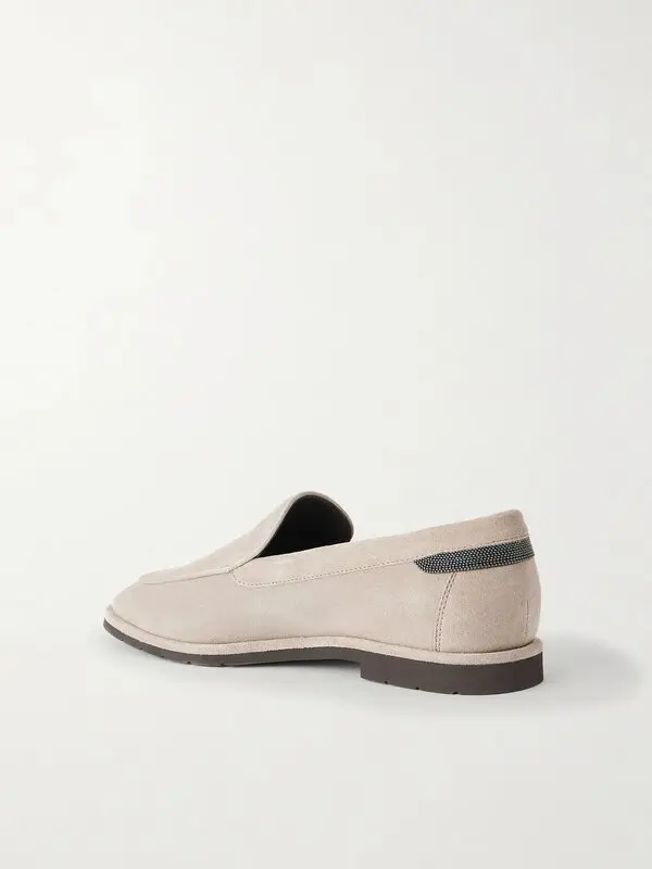 Brunello Cucinelli Embellished Suede Loafers