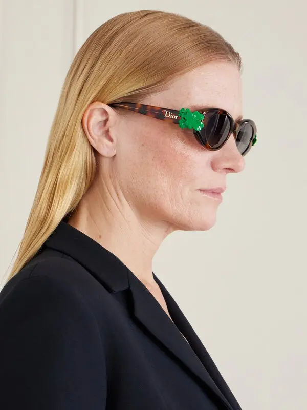 Dior Clover B1i Oval Sunglasses - Tortoiseshell
