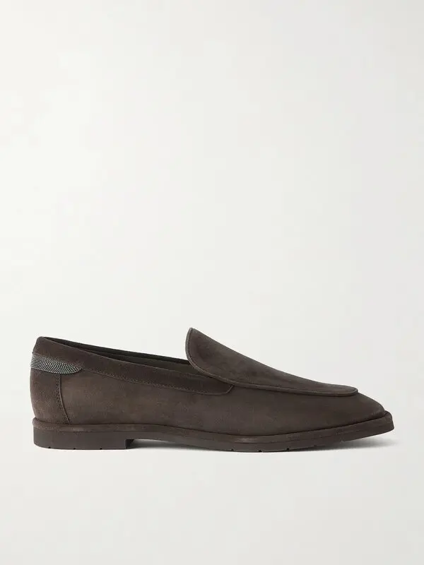 Brunello Cucinelli Embellished Suede Loafers