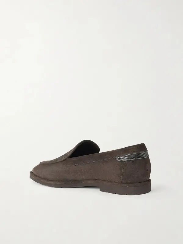 Brunello Cucinelli Embellished Suede Loafers