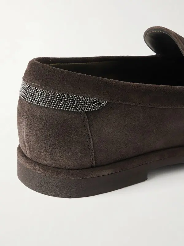 Brunello Cucinelli Embellished Suede Loafers