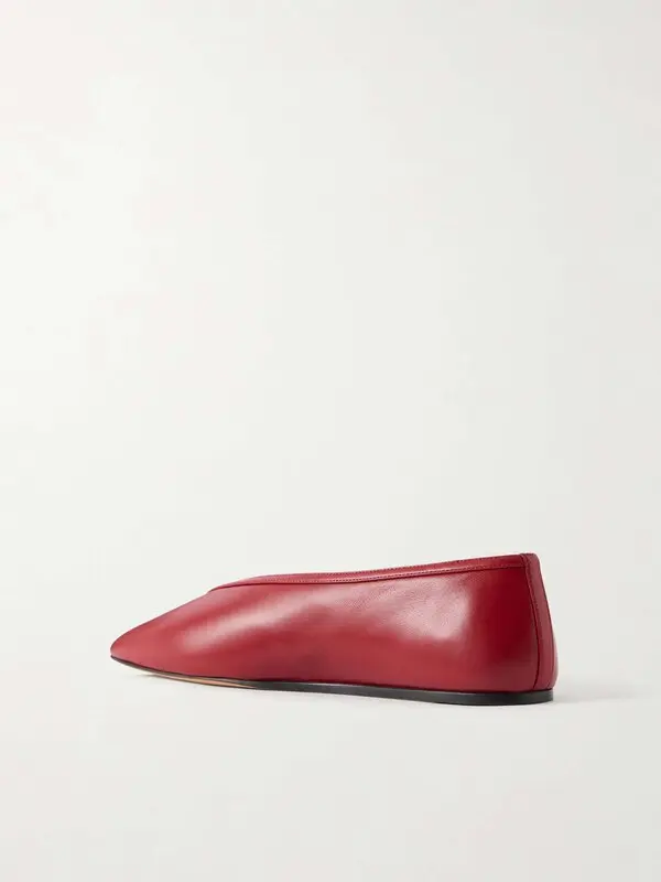 Le Monde Beryl Luna Leather Ballet Flats - Red