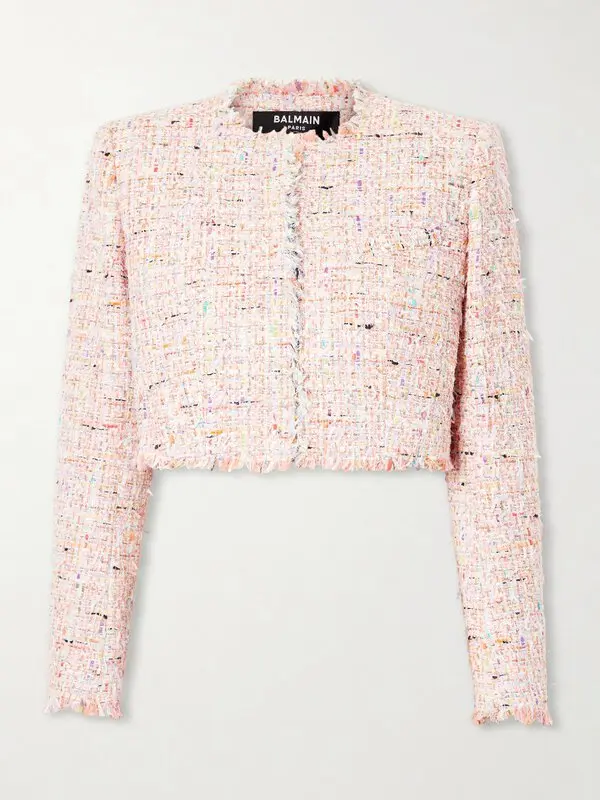 Balmain Cropped Tweed Jacket