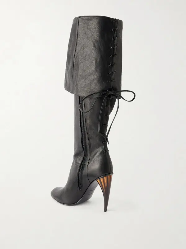 Alexander McQueen Leather Lace-up Knee-high Boots