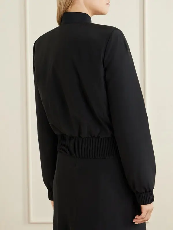 Alexander McQueen Embroidered Silk Crepe De Chine Bomber Jacket